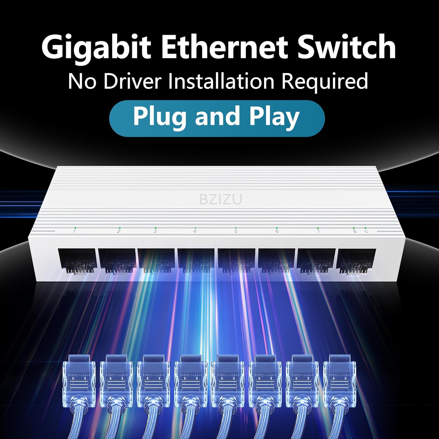 Switch Gigabit Ethernet de 8 puertos - BZIZU - Cuba Provider