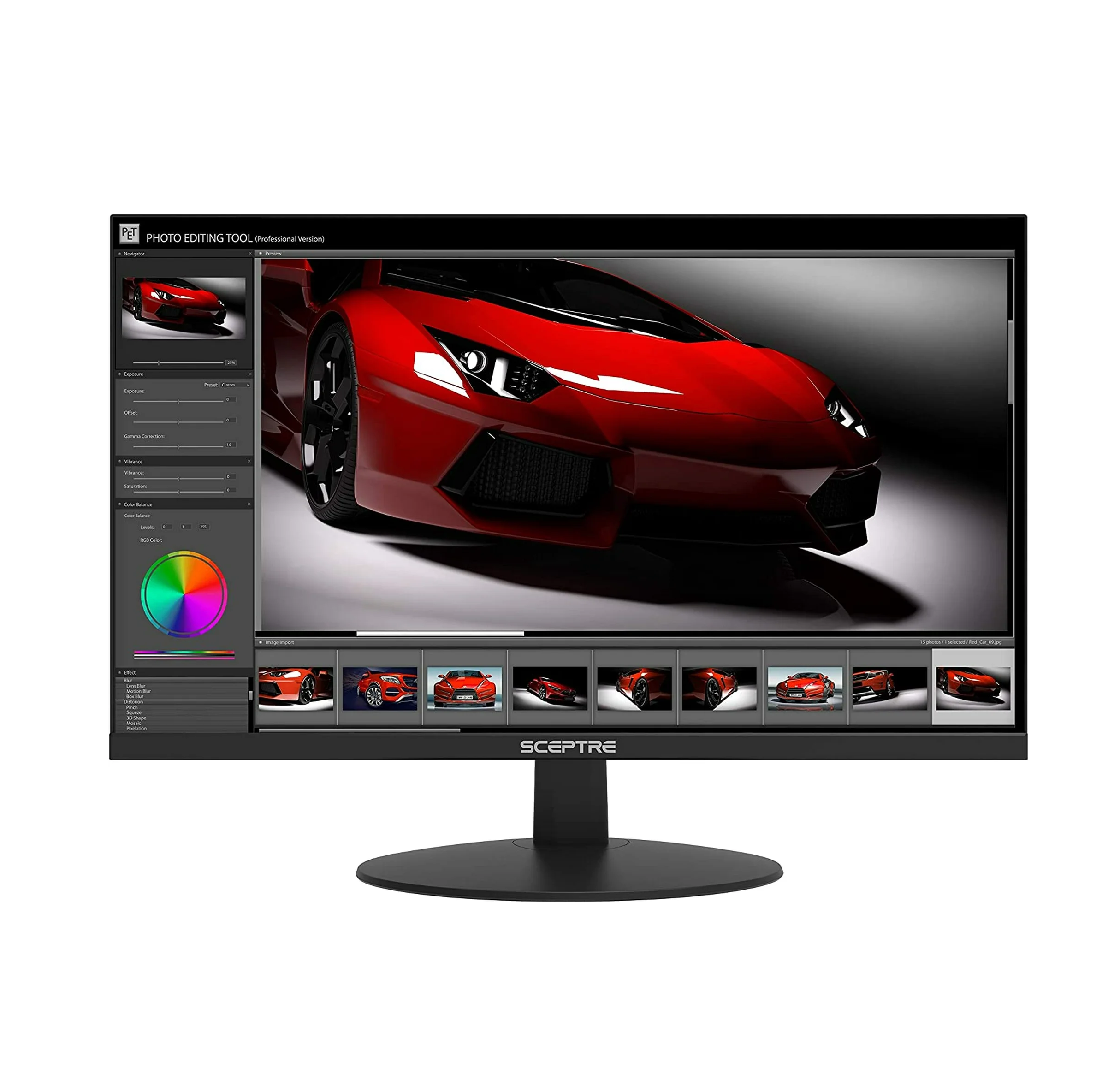 Monitor LED Sceptre 20" Ultra Thin 1600x900, HDMI/VGA, 75Hz, 5ms, Sin ...