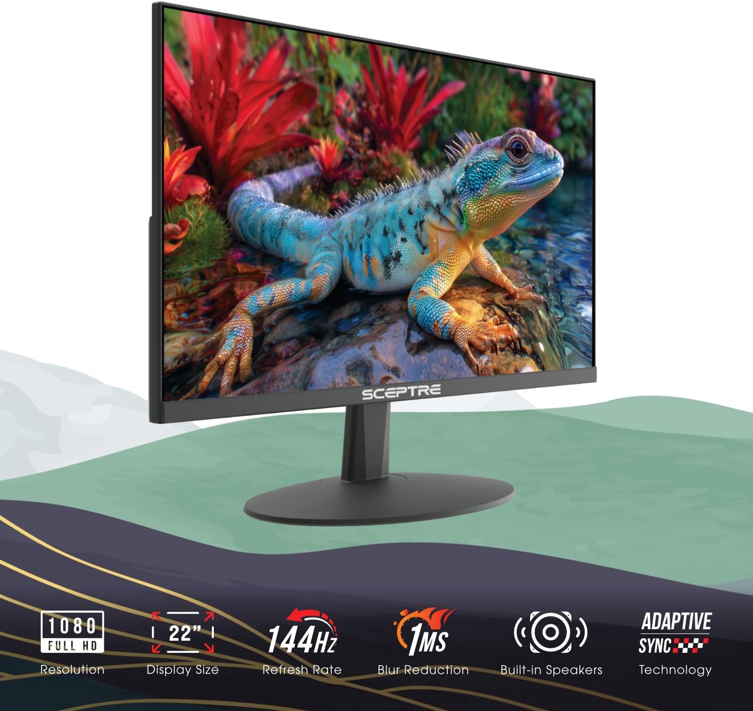 Monitor Gaming Sceptre 22” FHD 144Hz – HDMI y DisplayPort, Altavoces ...